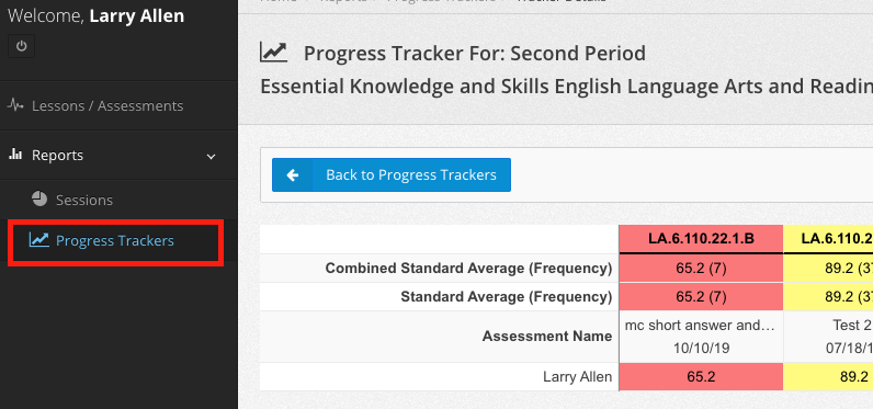 Progress Trackers – Help Categories