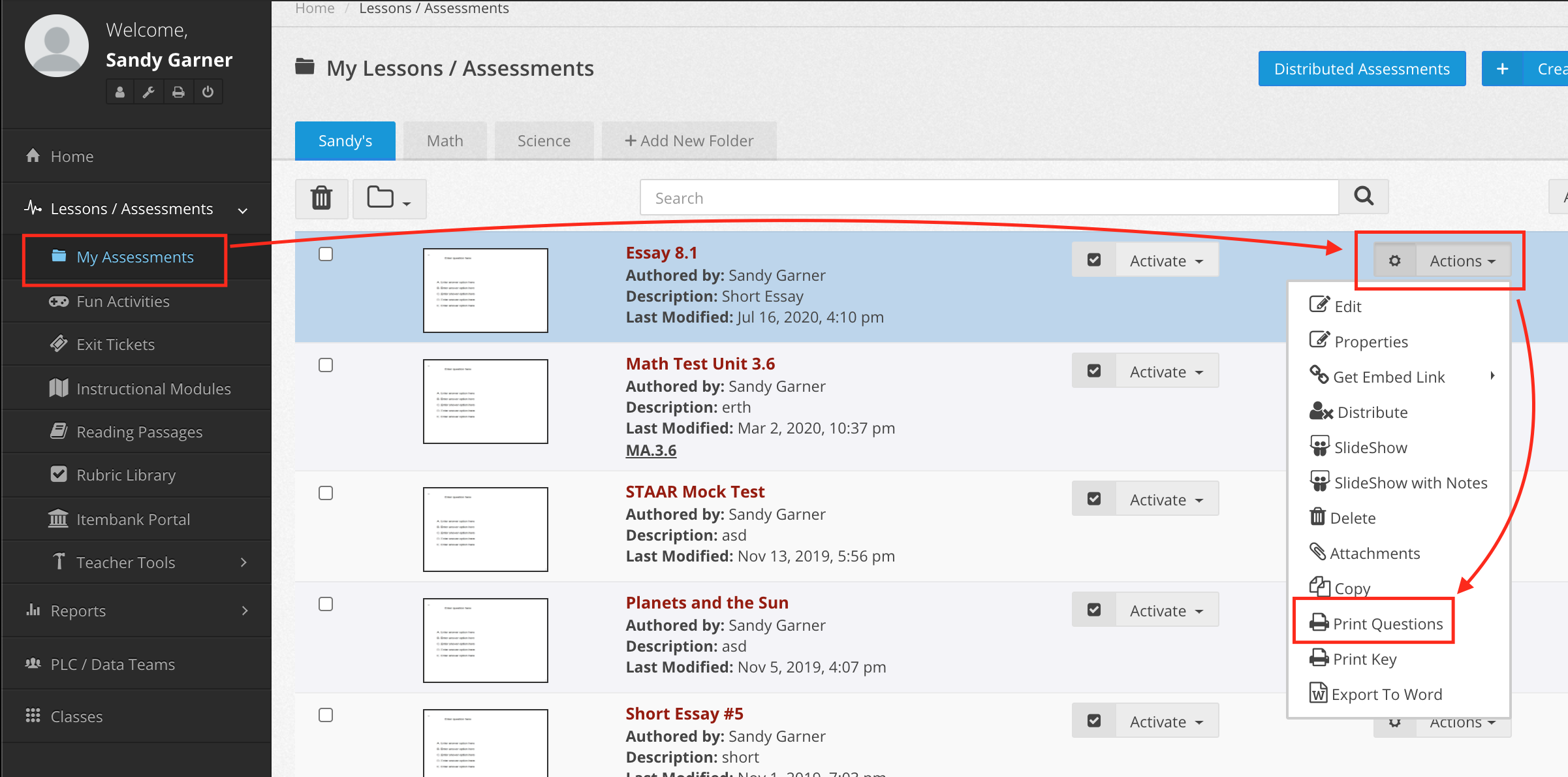 Print Questions – Help Categories