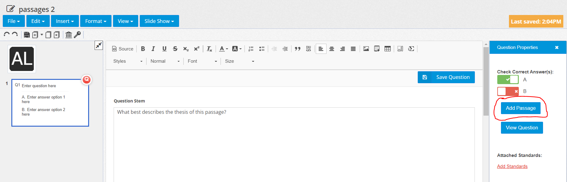 Supported Question Types: How to Author and Grade – Help Categories