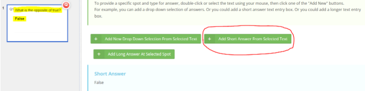 Supported Question Types: How to Author and Grade – Help Categories